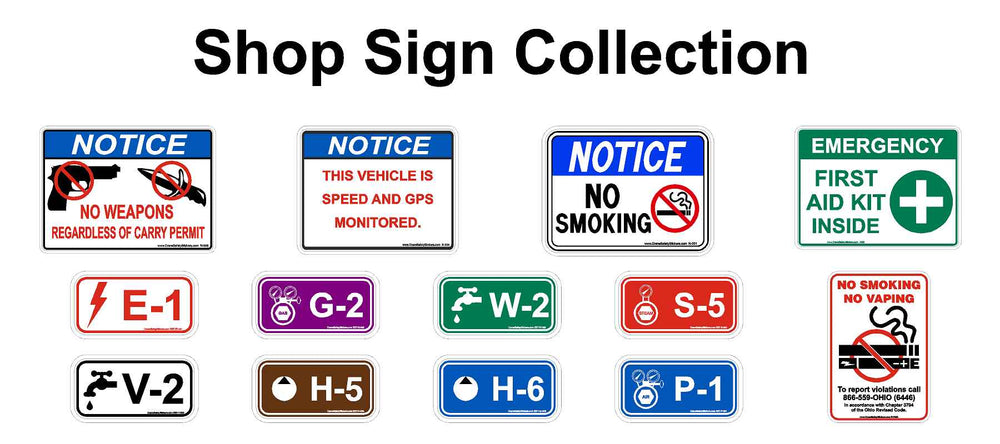 General Shop Safety and Crane Signs