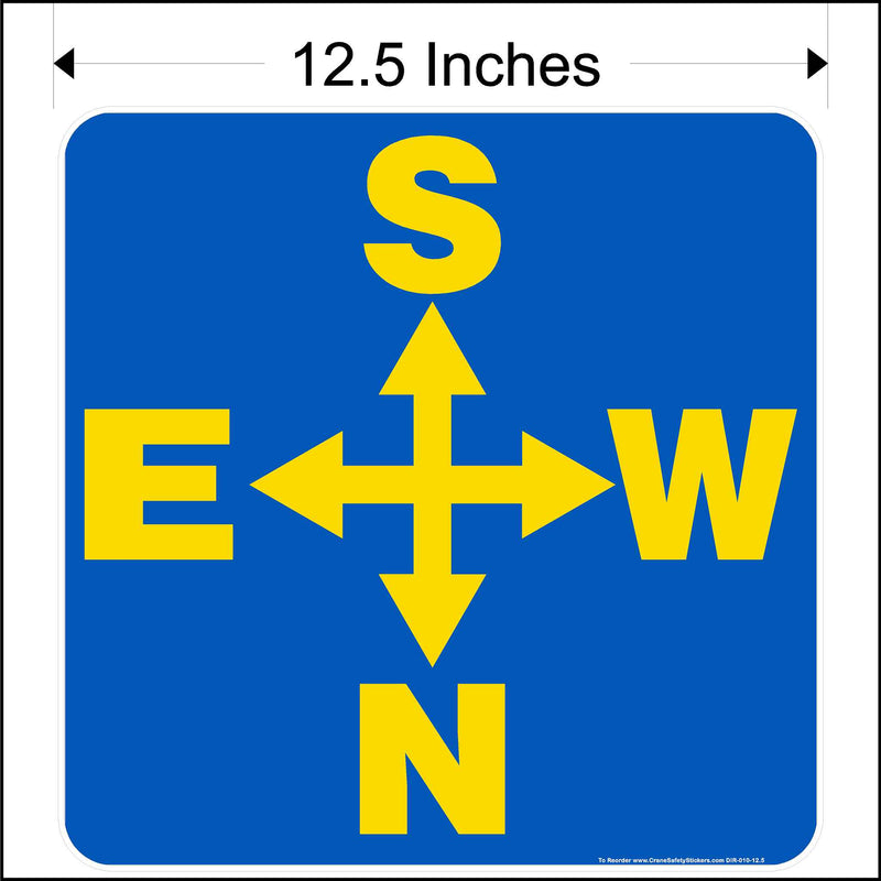 Side of Crane Mounted Overhead Crane Directional Decal - Safety Stickers