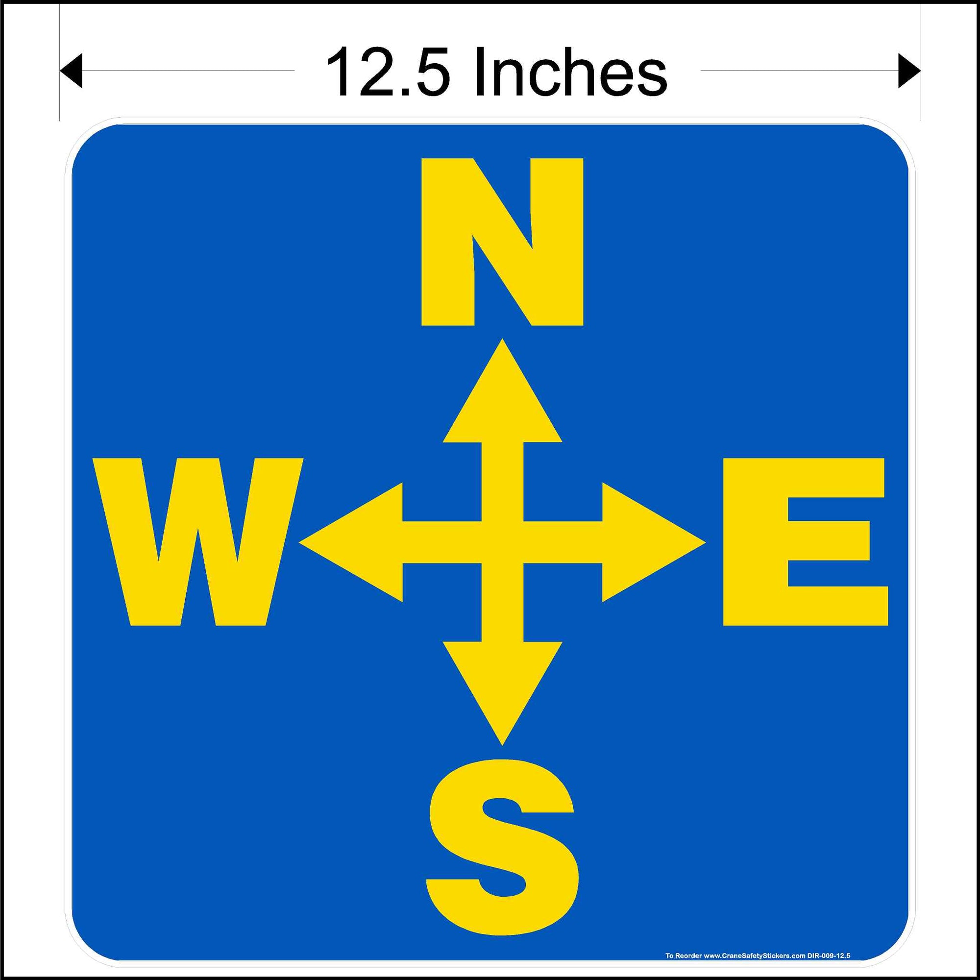 Overhead Crane Directional Decal Mounted on Side of Crane