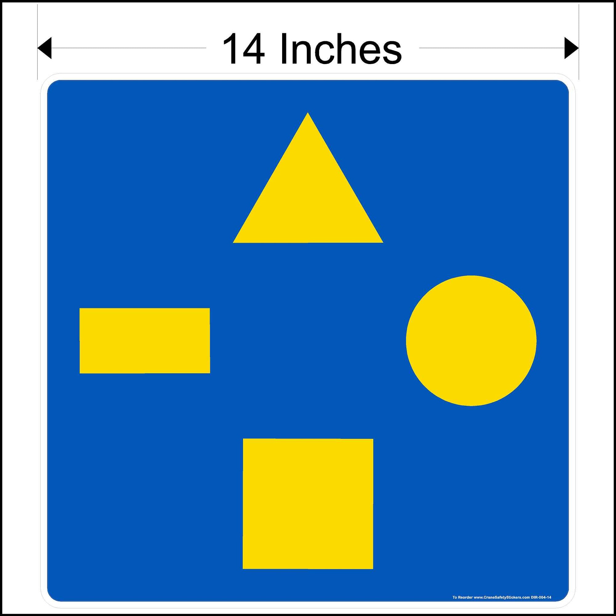 Round Square Triangle and Rectangle Directional Decal