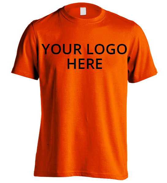Safety Orange Short Sleeve T-Shirt Printed With Your Company Logo ...