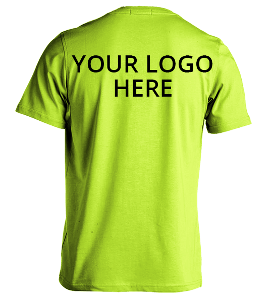 Safety Green Short Sleeve T-Shirt Printed With Your Company Logo - OSHA ...