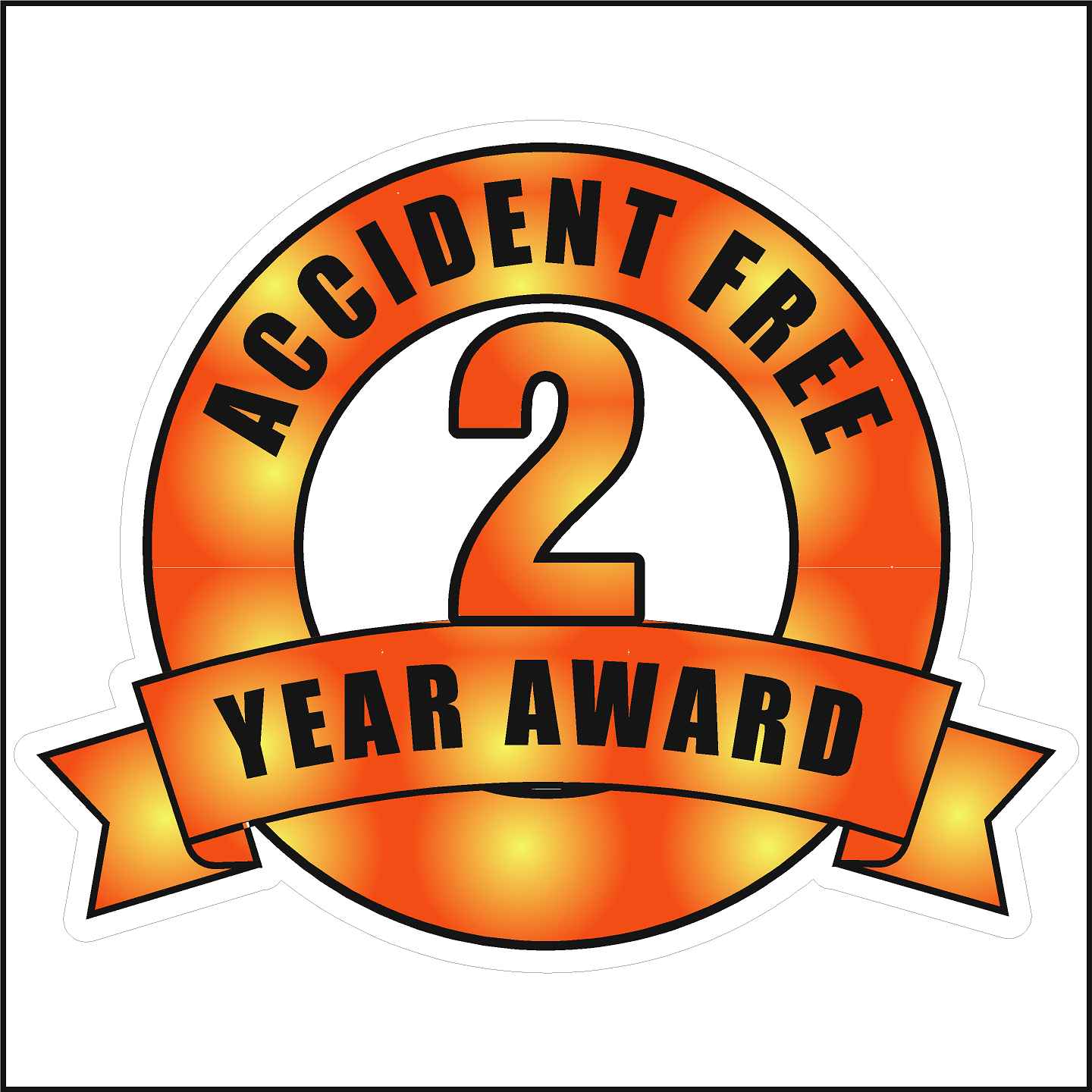 Hard Hat Stickers Accident Free 2 Year Award
