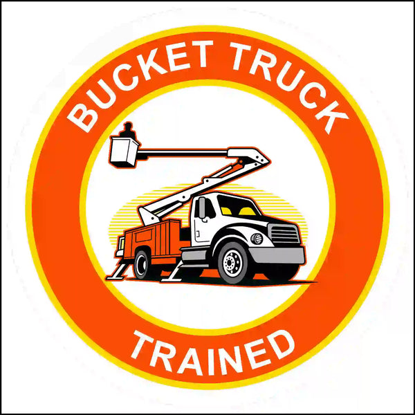 Bucket Truck Trained Hard Hat Sticker - OSHA & ANSI-Compliant Crane ...