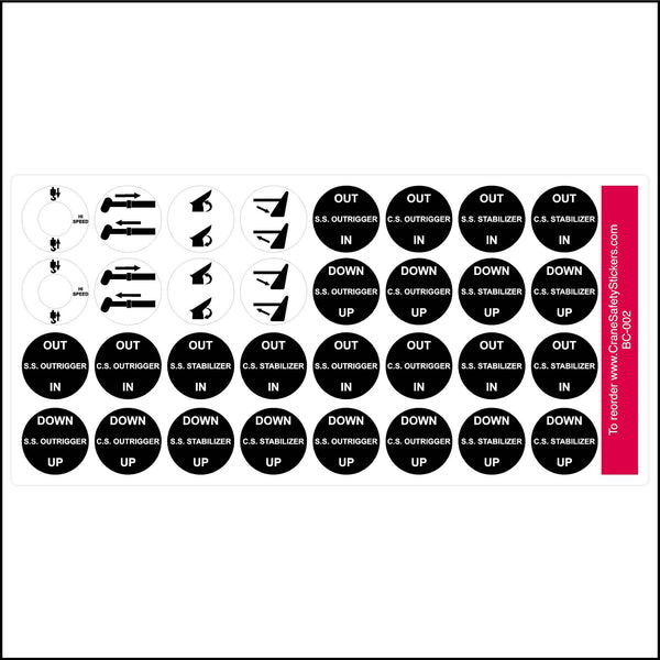 Grove Crane Replacement Control Lever Stickers