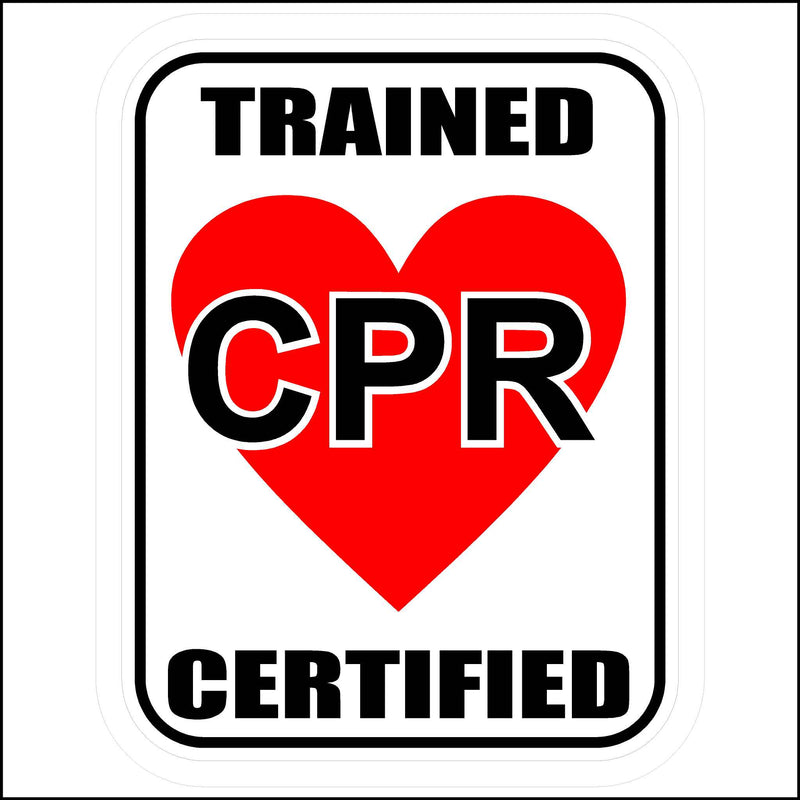 CPR Trained and Certified Hard Hat Sticker