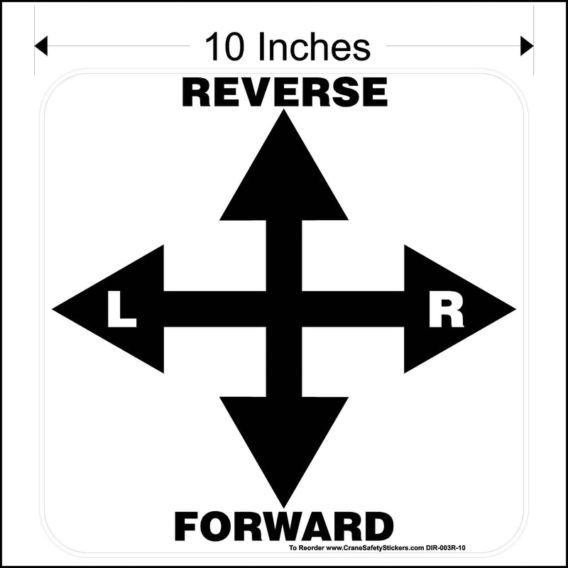 Reverse Forward Left and Right Directional Decal