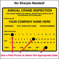 Custom Crane Inspection Sticker Ready to Print and Ship