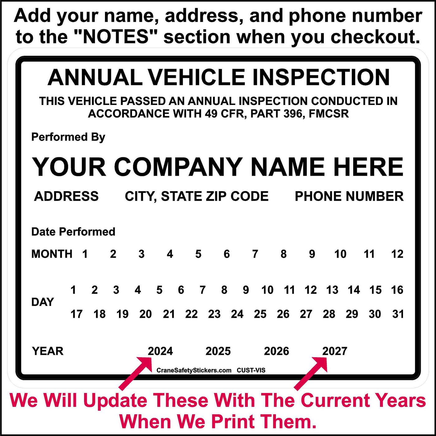Custom Safety Stickers add your own text and images