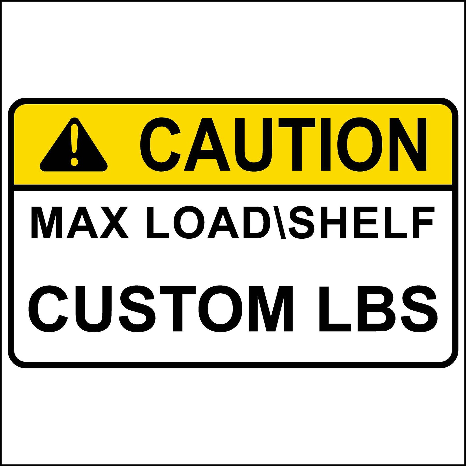 Weight Capacity Stickers