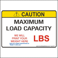 Weight Capacity Stickers