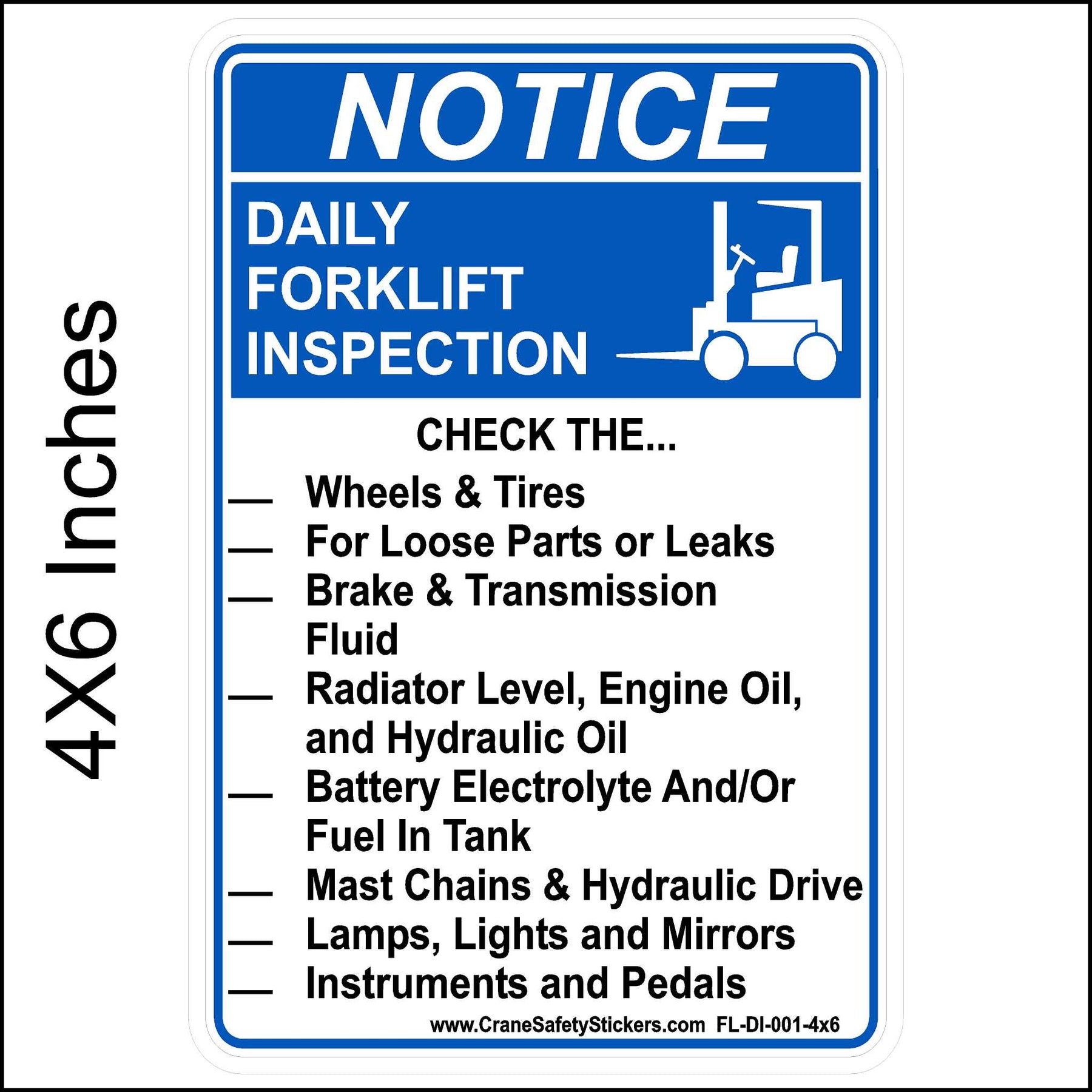 Equipment Safety Stickers Tagged "- Inspection"