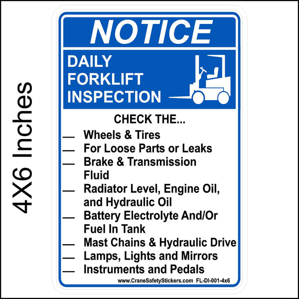 Forklift Safety Stickers Tagged "- Inspection"
