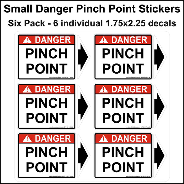 Pinch Point Safety Stickers ANSI and OSHA Compliant Warning Labels