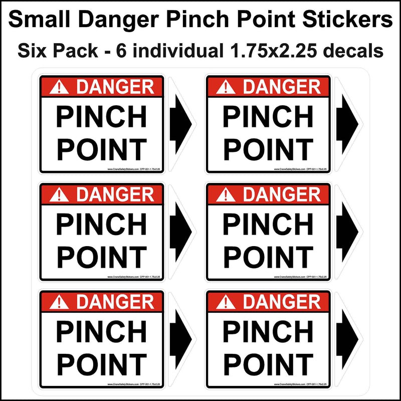 Pinch Point Safety Stickers ANSI and OSHA Compliant Warning Labels