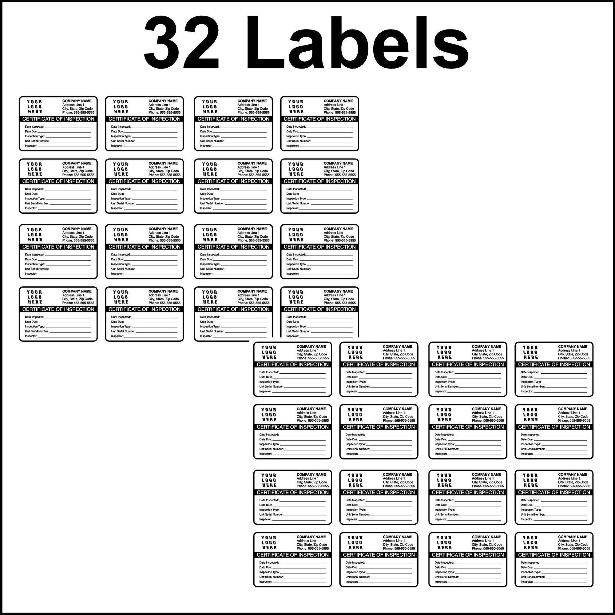 Embossable Aluminum Inspection Labels