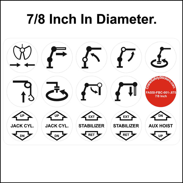 Small FASSI Crane Control Stickers