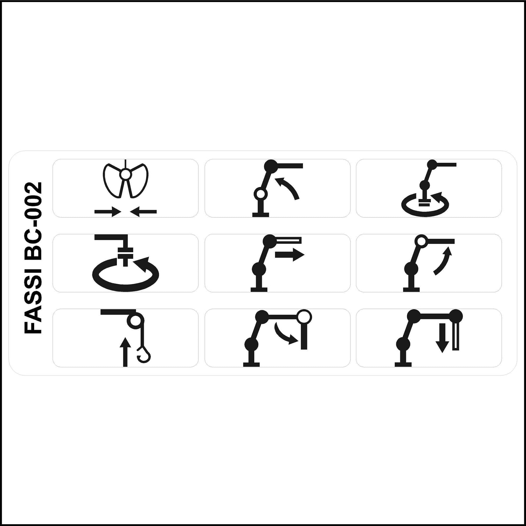 Replacement Control Labels for Manitex, Terex, UNIC, Fassi Crane Levers