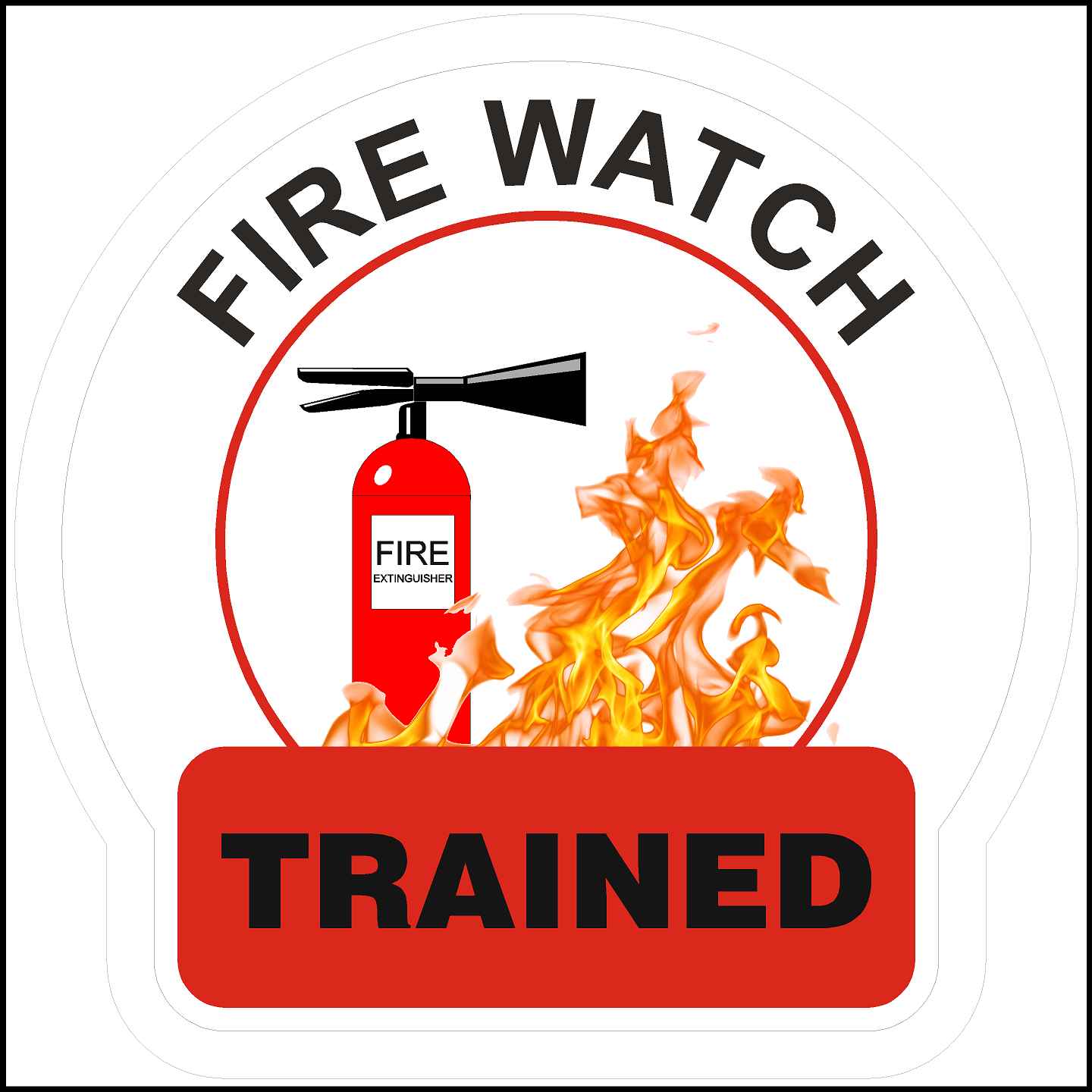 Hard Hat Sticker Fire Watched Trained - OSHA & ANSI-Compliant Crane ...