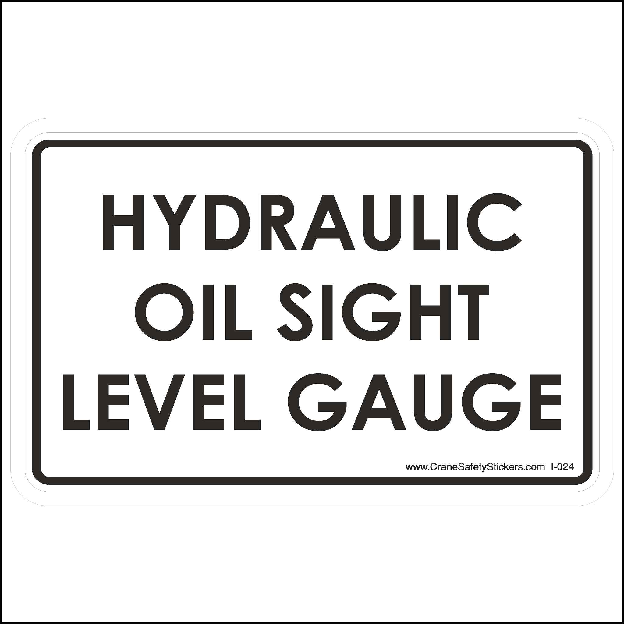 Hydraulic Oil Sight Level Gauge Label