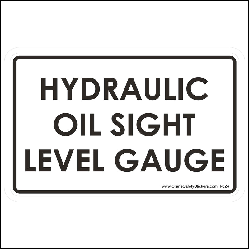 Hydraulic Oil Sight Level Gauge Label