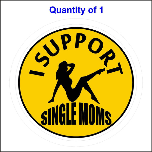 I Support Single Moms Sticker
