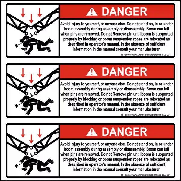 Jib Warning Sticker: Crane Safety - Safety Stickers