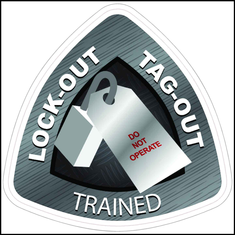 LockOut TagOut Trained Hard Hat Sticker