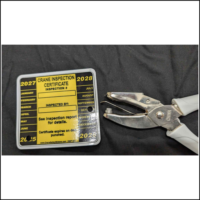 Long Reach Hole Punch for Use on Inspection Stickers