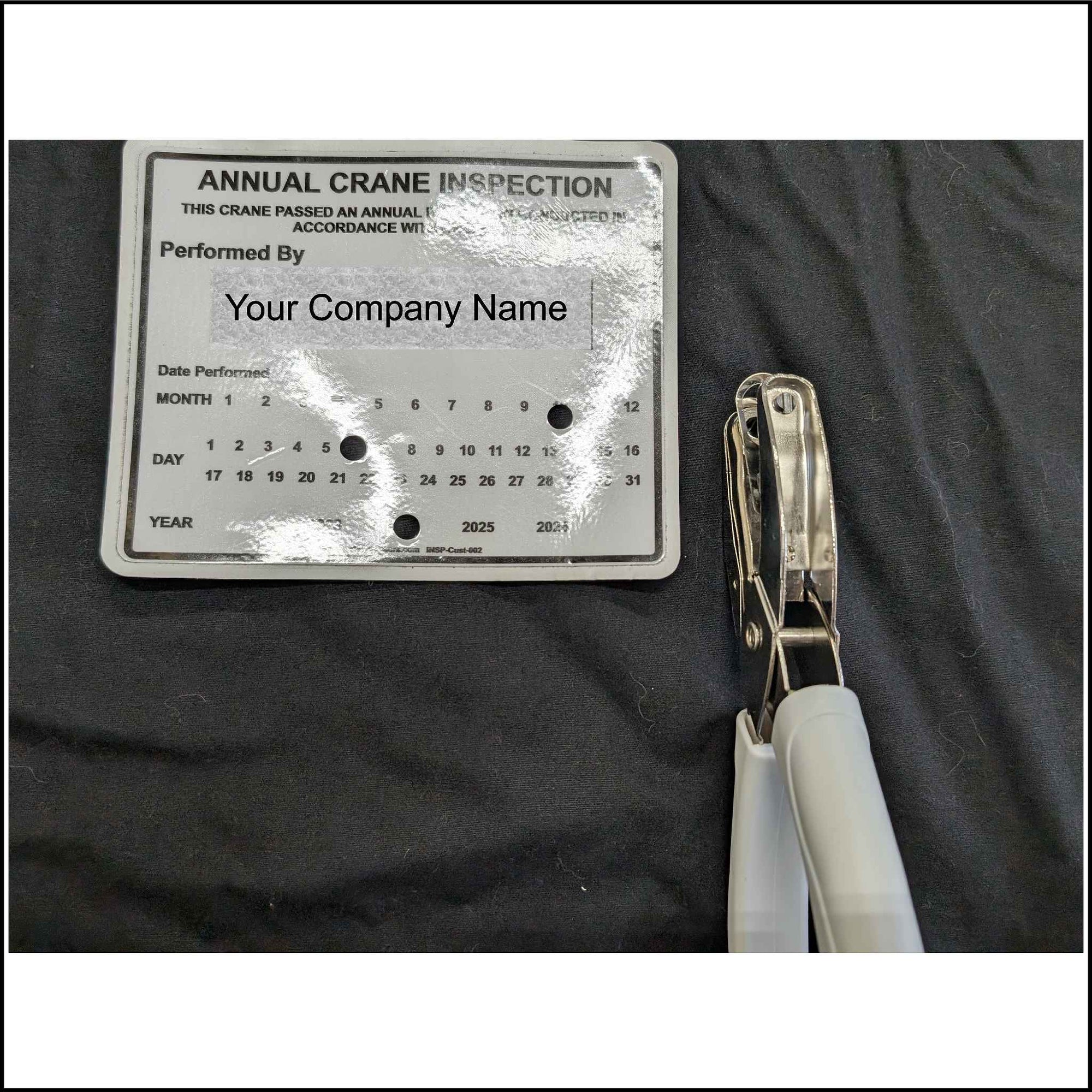Long Reach Hole Punch for Use on Inspection Stickers