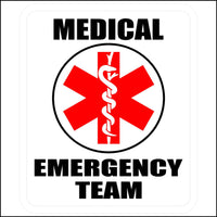 Medical Emergency Team Hard Hat Sticker | Durable Safety Decal