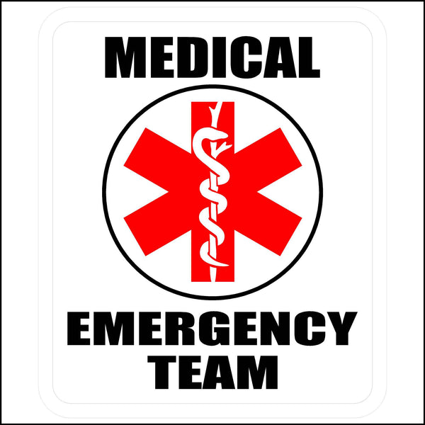 Medical Emergency Team Hard Hat Sticker | Durable Safety Decal