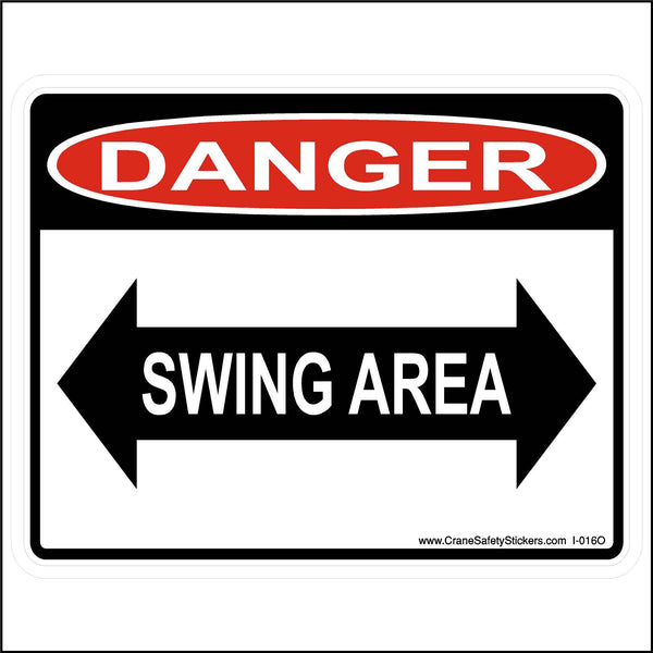 Danger Swing Area OSHA Crane Safety Sticker