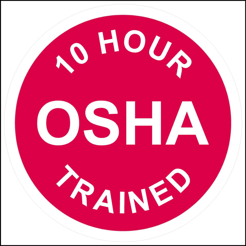 OSHA 10 Hour Hard Hat Sticker – Certification Helmet Decal - OSHA ...