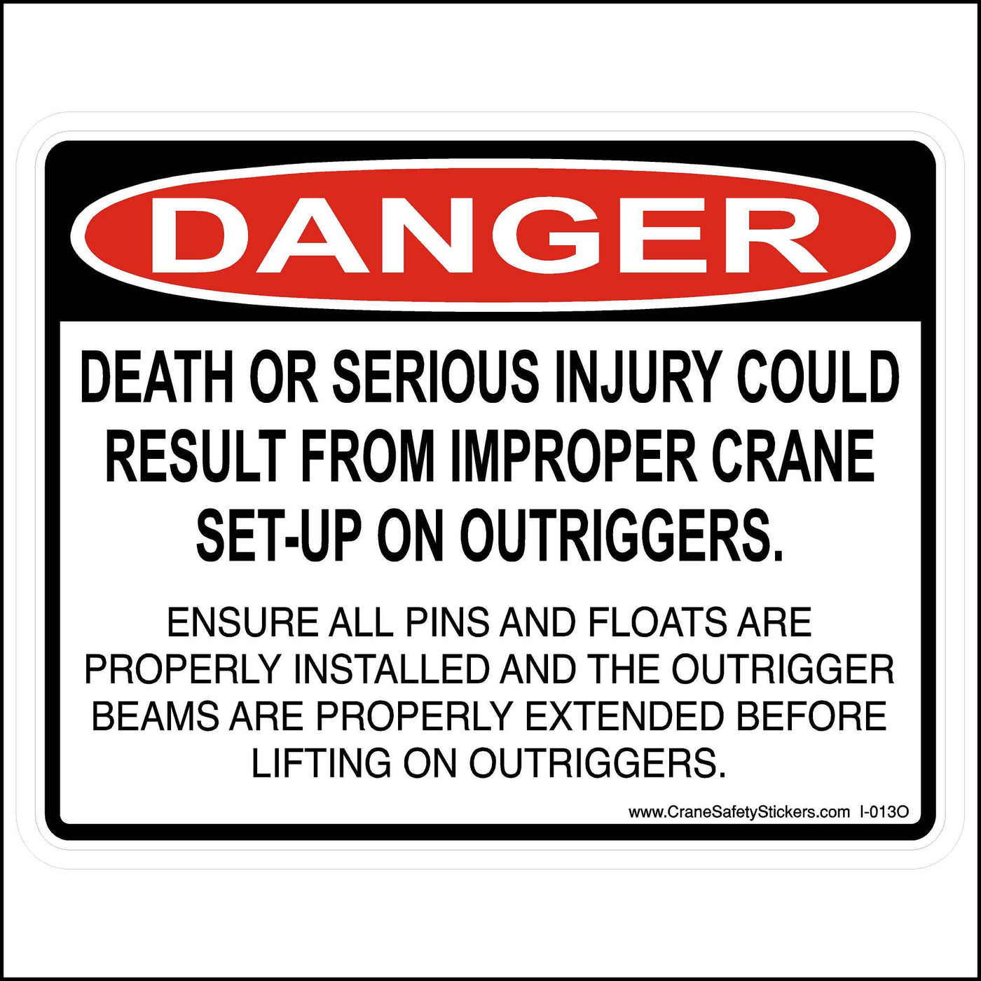 Crane Safety Decals and Boom Truck Safety Decals Tagged "- Outrigger ...