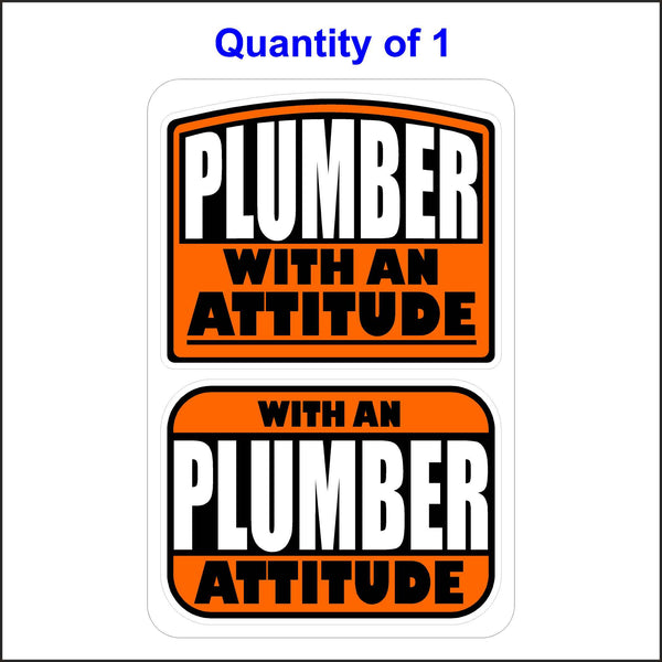 Funny Hard Hat Stickers in Stock Ready to Ship Tagged "- Plumber"