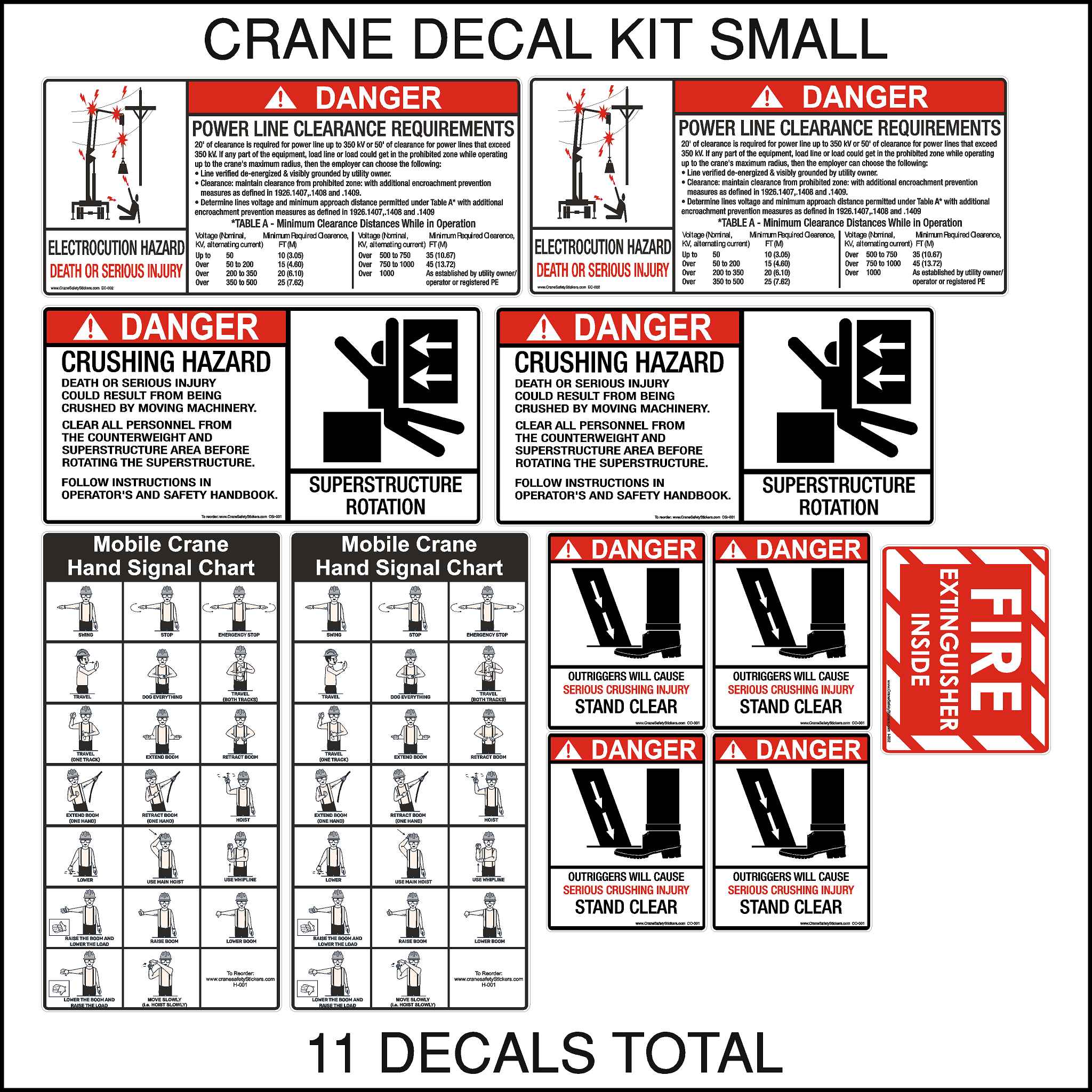 Small Crane Sticker Kit