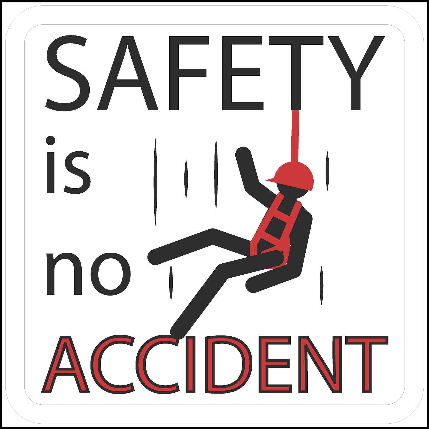 Safety Is No Accident Hard Hat Sticker - OSHA & ANSI-Compliant Crane ...