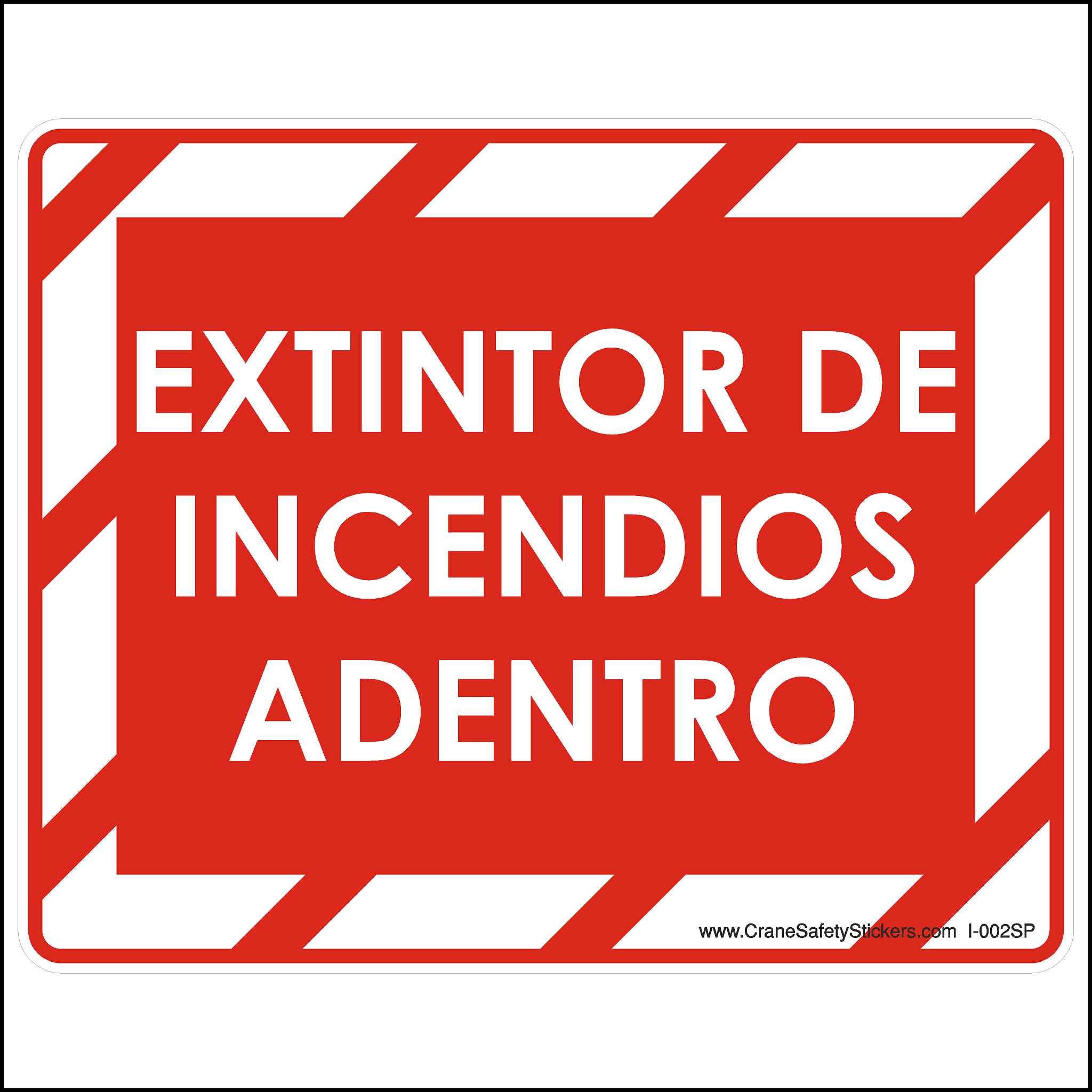 Spanish Safety Label EXTINTOR DE INCENDIOS ADENTRO