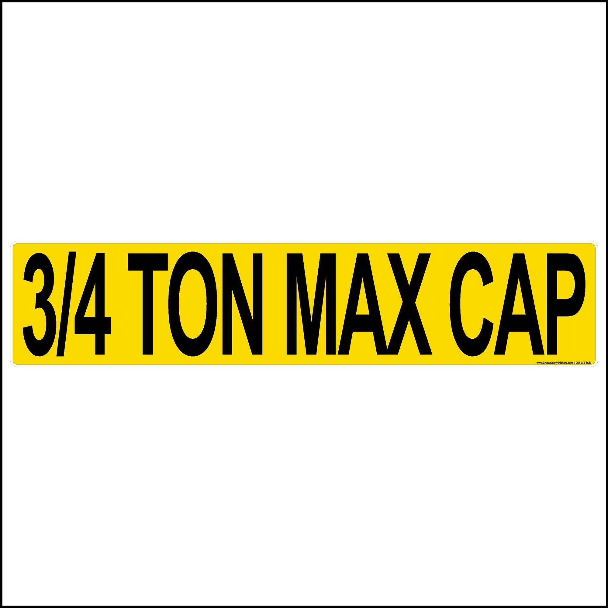 Max Cap Sticker for Car Lift, Pallet Racking, and Chain Hoists