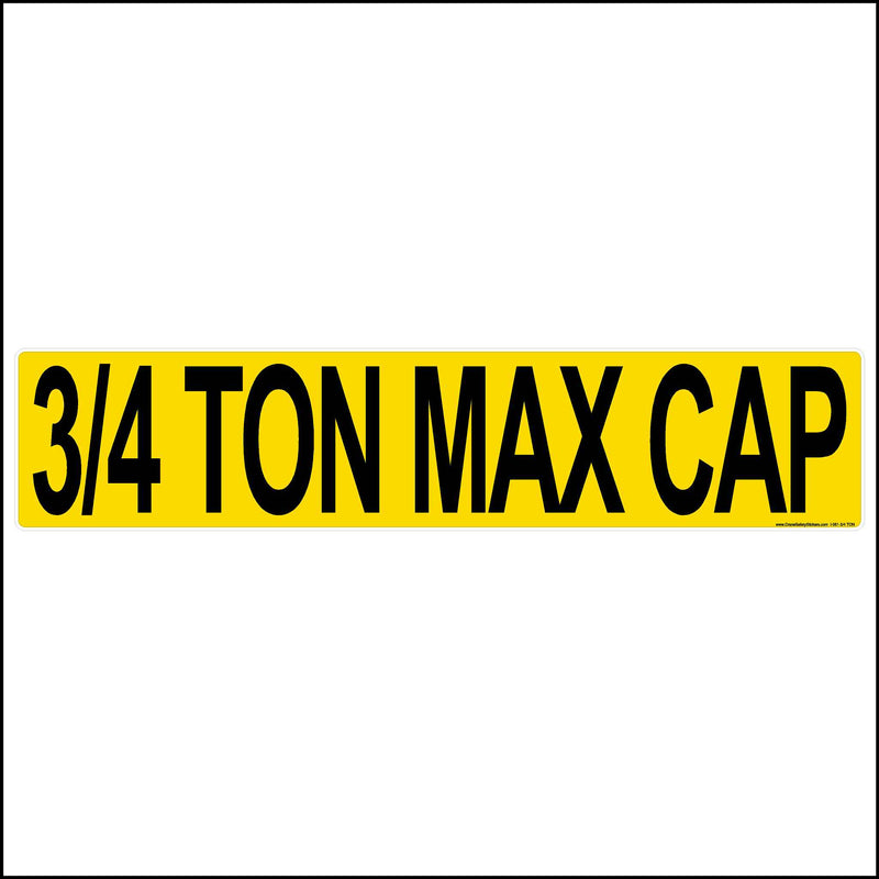 Max Cap Sticker for Car Lift, Pallet Racking, and Chain Hoists