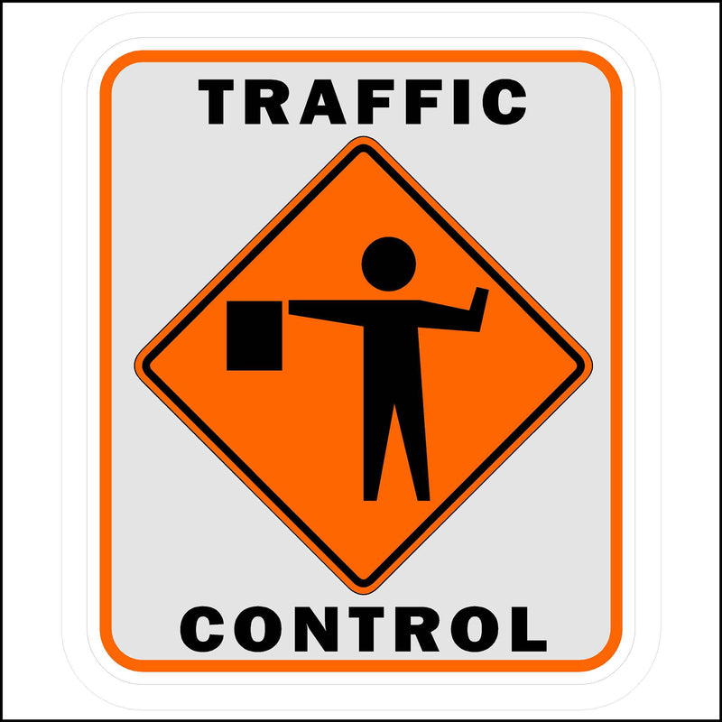 Traffic Control Hard Hat Sticker