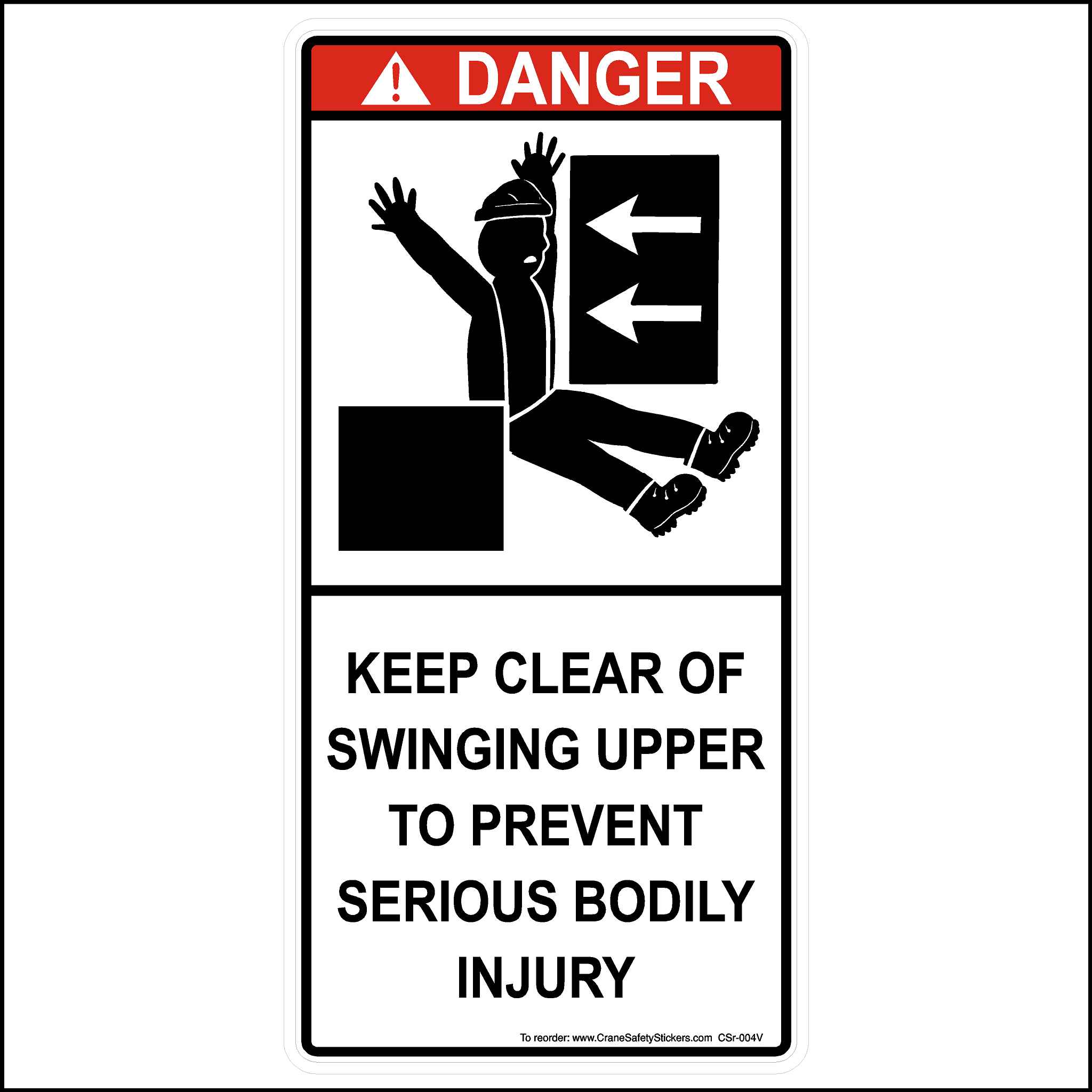 Rotation Hazard Sticker for Rough Terrain Cranes Superstructure Rotation
